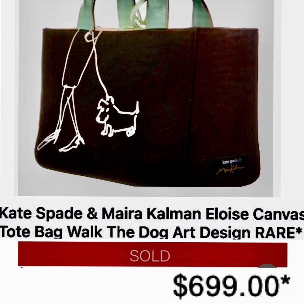 Kate Spade, Maira Kalman Black Canvas “Walking The Do… - Gem